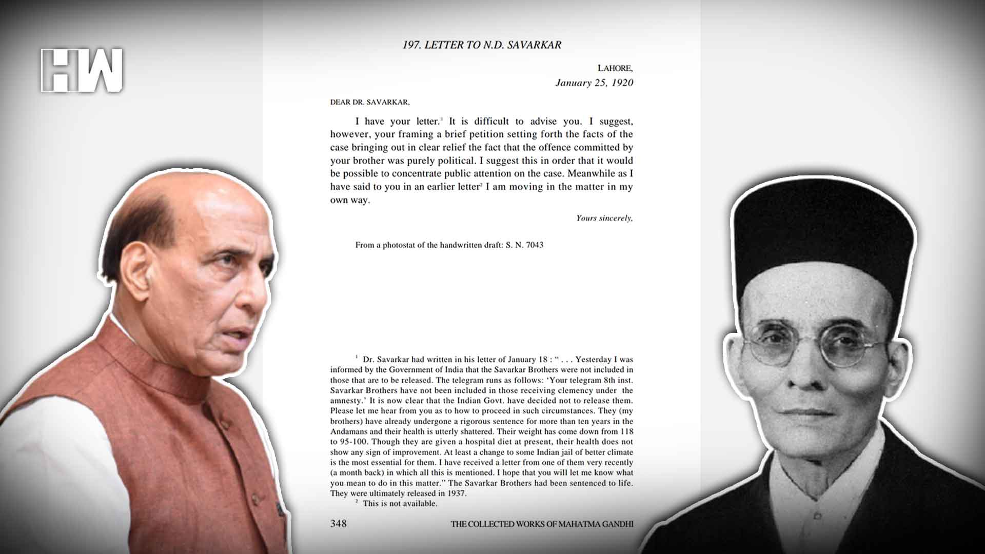 Rajnath Singh’s Claim Sparks Debate On Savarkar’s Mercy Petitions - HW ...