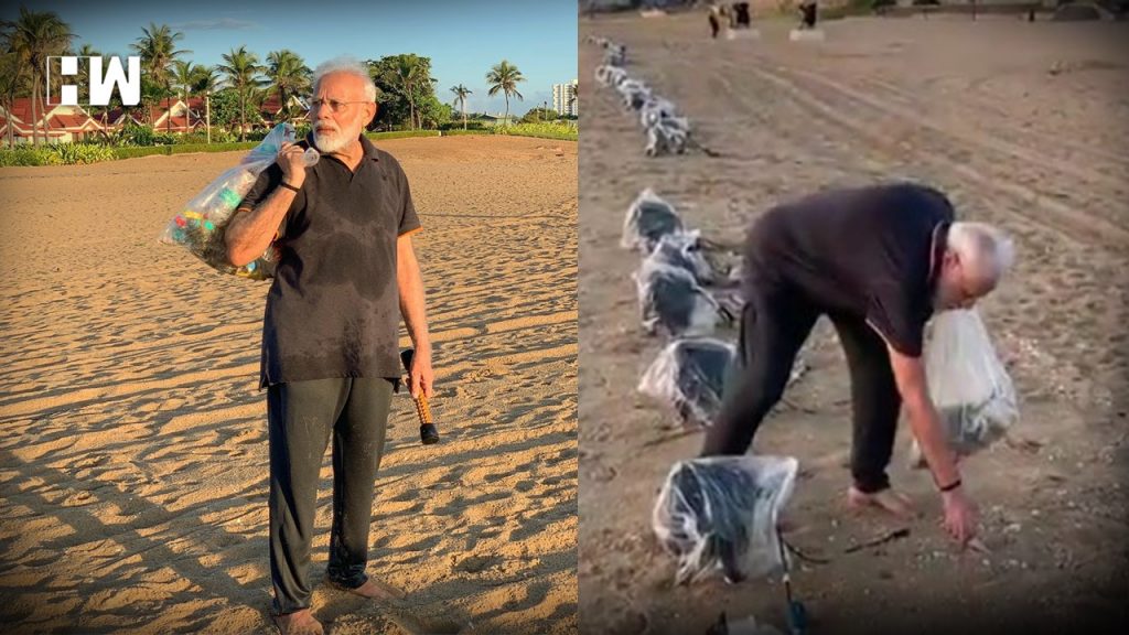On the second day of summit, PM Modi goes for “Plogging”, cleans beach ...