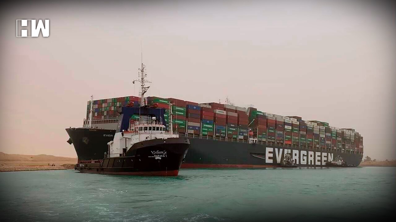 Traffic Jam In Sea: Life-Size Container Ship Stuck In Suez Canal ...