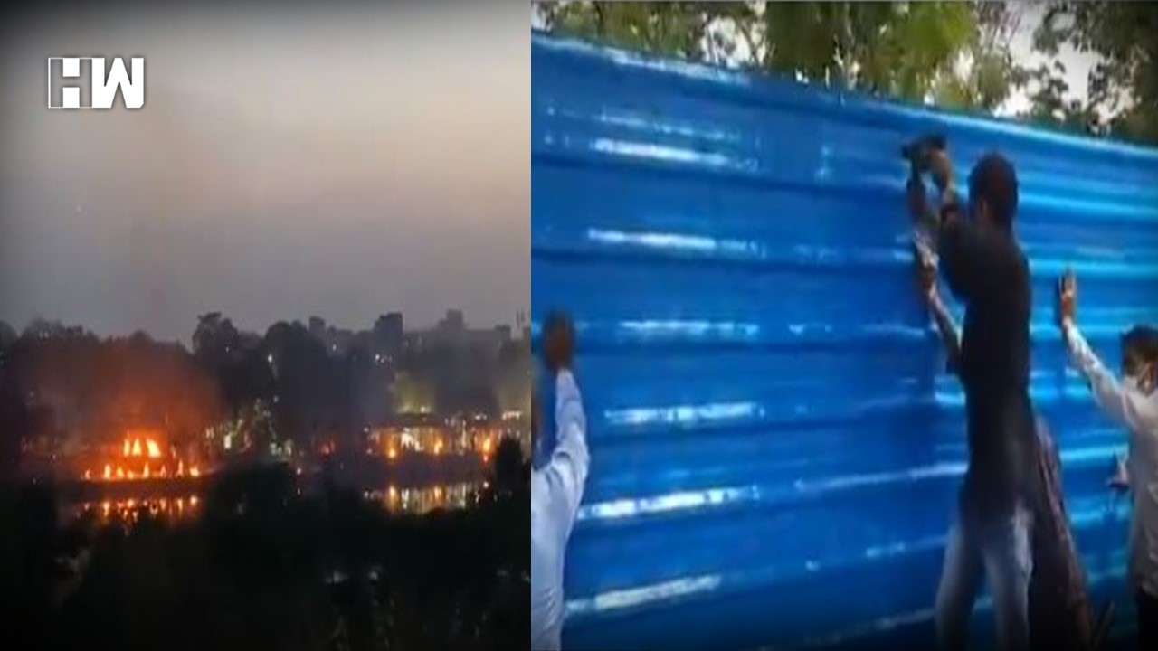 As Lucknow Crematorium Video Goes Viral, Authorities Set Up Tin Sheets ...