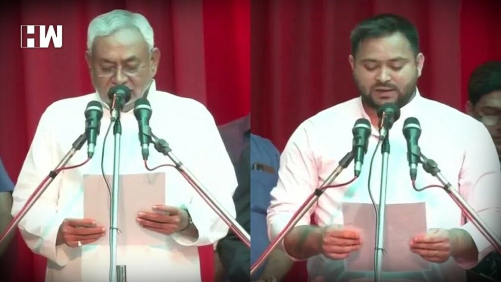 Return Of Chacha-Bhatija! Nitish Kumar Takes Oath As Bihar Chief Minister, Tejashwi Yadav As His ...