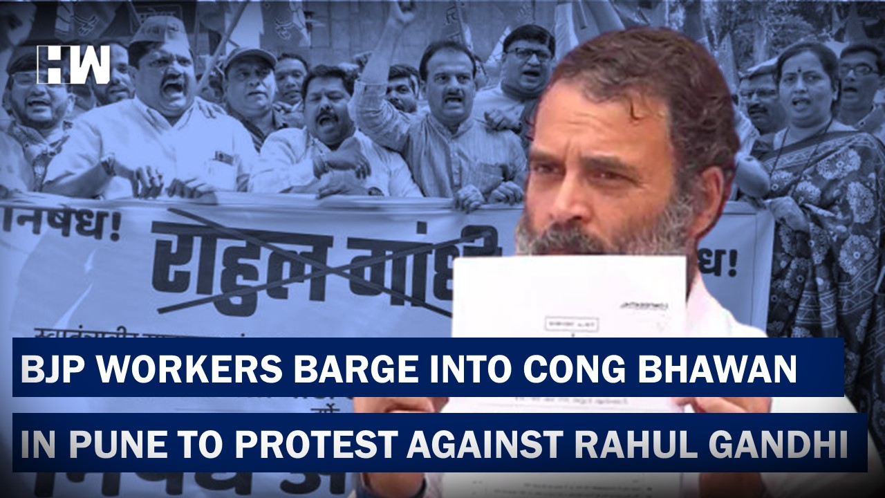 BJP Workers Storm Pune Congress Office Over Rahul Gandhi's Savarkar Remark - HW News English